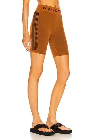 NAGNATA Suki Side Stripe Biker Short In Cognac