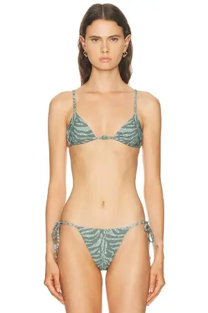 TROPIC OF C Equator Bikini Top Zebra Sage