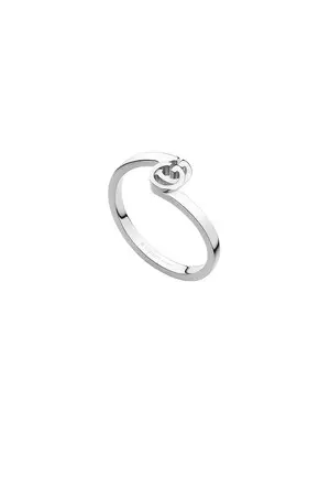 Gucci Running R Stacking Ring In Metallic Silver