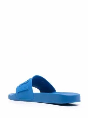 Amiri Logo Embossed Open-toe Slides - Blue