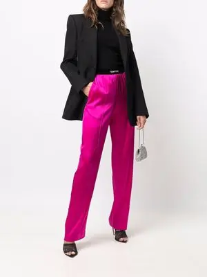TOM FORD Straight-leg Trousers With Logo Patch