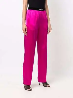 TOM FORD Straight-leg Trousers With Logo Patch