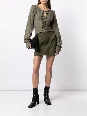 DION LEE Contour Stitch Mini Skirt