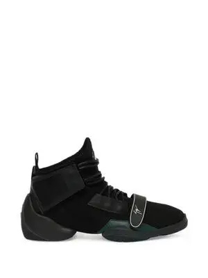 GIUSEPPE ZANOTTI Split Sole Logo Strap Sneakers - Black