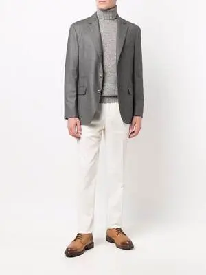 Brunello Cucinelli Pleat-detail Cotton Trousers - Neutrals