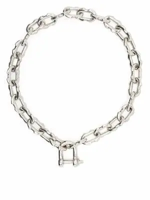 PARTS OF FOUR Charm Chain Choker Necklace - Grey