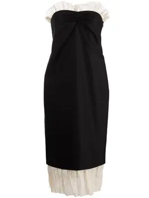 Khaite Irene Tulle-trim Off-shoulder Dress