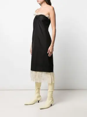 Khaite Irene Tulle-trim Off-shoulder Dress