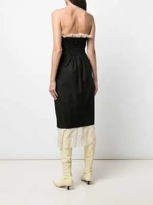 Khaite Irene Tulle-trim Off-shoulder Dress