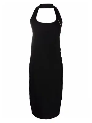 Versace Safety-pin Detail Halterneck Dress