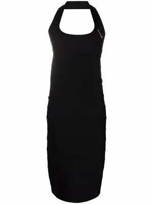 Versace Safety-pin Detail Halterneck Dress