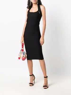 Versace Safety-pin Detail Halterneck Dress