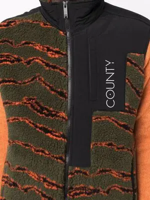 COUNTY OF MILAN Marcelo Burlon Camouflage-print Pile Zipped Gilet