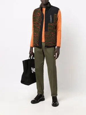 COUNTY OF MILAN Marcelo Burlon Camouflage-print Pile Zipped Gilet