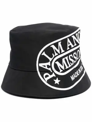 Palm Angels X Missoni Logo-Print Bucket Hat In Black - 50  display picture 1