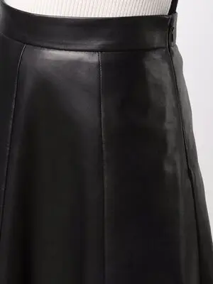 Ralph Lauren Leather A-line Midi Skirt