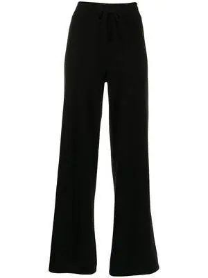 LISA YANG Wide-leg Cashmere Track Trousers - Black