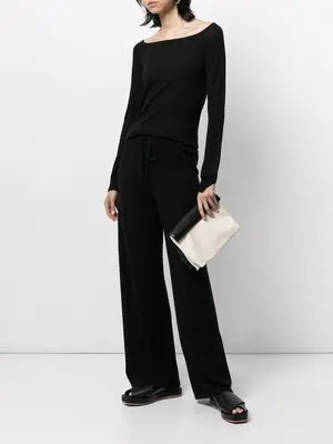 LISA YANG Wide-leg Cashmere Track Trousers - Black