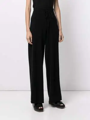 LISA YANG Wide-leg Cashmere Track Trousers - Black