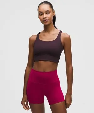 Lululemon Energy Longline Bra Black Plum