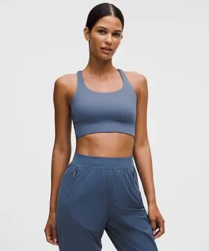 Lululemon Energy Longline Bra Blue Twill