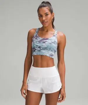 Lululemon Energy Longline Bra Flicker Pace Utility Blue Multi