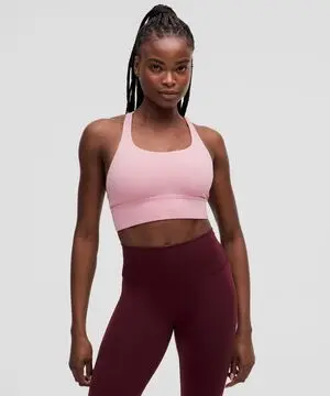 Lululemon Energy Longline Bra Pink Tide