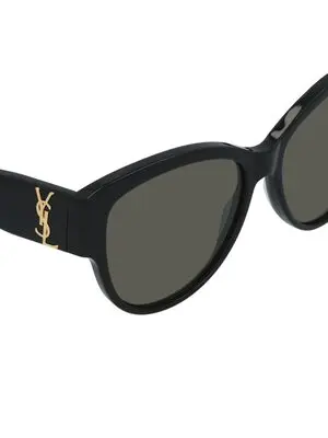 Saint Laurent Cassandre Logo Sunglasses - Black