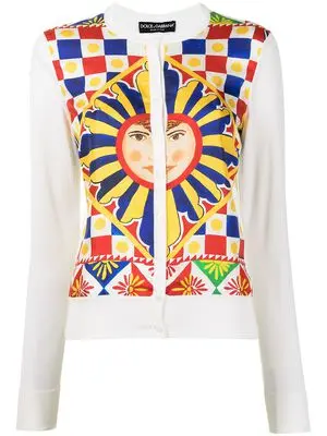 Dolce & Gabbana All-over Print Cardigan - Red
