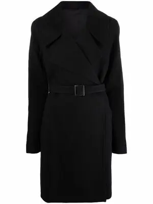 Rick Owens Belted Cotton Midi Coat
