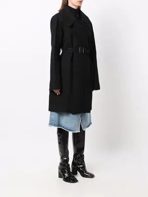 Rick Owens Belted Cotton Midi Coat