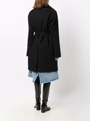 Rick Owens Belted Cotton Midi Coat
