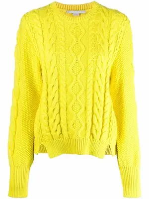 Stella McCartney Aran-knit Cropped Jumper - Yellow