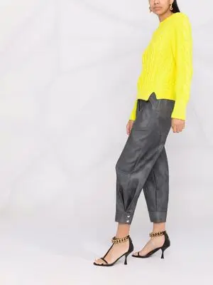 Stella McCartney Aran-knit Cropped Jumper - Yellow