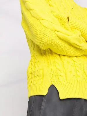 Stella McCartney Aran-knit Cropped Jumper - Yellow