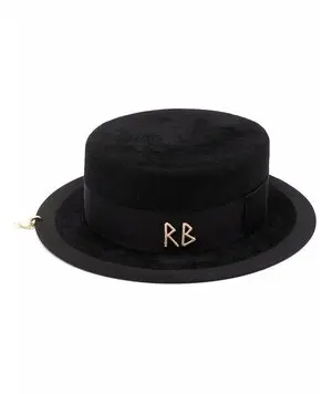 Ruslan Baginskiy Canotier Felted Hat - Black