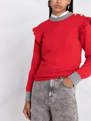 Philosophy Di Lorenzo Serafini Two-tone Ruffled Jumper