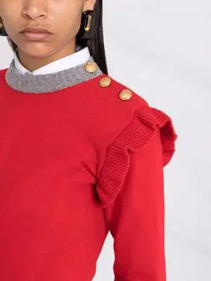Philosophy Di Lorenzo Serafini Two-tone Ruffled Jumper