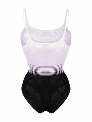 Missoni Ribbed-knit Two-tone One-piece