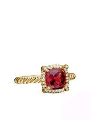 David Yurman 18kt Yellow Garnet And Diamond Ring - Gold