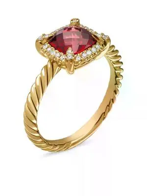 David Yurman 18kt Yellow Garnet And Diamond Ring