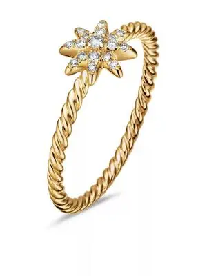 David Yurman 18kt Yellow Starburst Diamond Ring - Gold