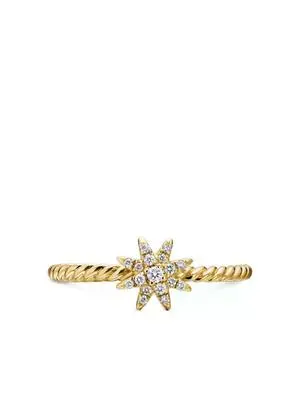 David Yurman 18kt Yellow Starburst Diamond Ring - Gold