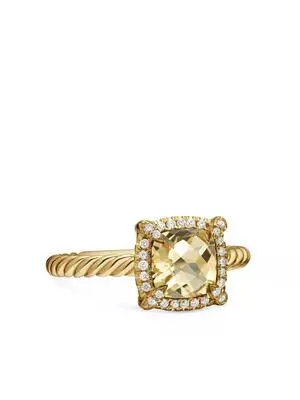 David Yurman 18kt Yellow Petite Chatelaine Citrine And Diamond Ring - Gold