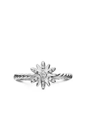 David Yurman Sterling Diamond Starburst Ring - Silver