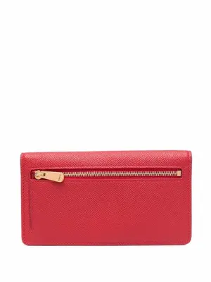 FERRAGAMO Gancini Long Leather Wallet - Red