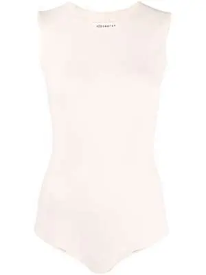 MAISON MARGIELA Sleeveless Jersey Bodysuit - Neutrals