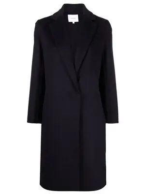 Vince Single-breasted Fitted Coat - Blue