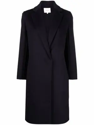 Vince Single-breasted Fitted Coat - Blue