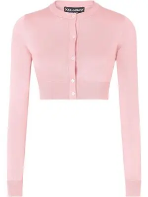 Dolce & Gabbana Button-up Cropped Silk Cardigan